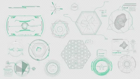 Animated interface elements in sci-fi st... | Stock Video | Pond5