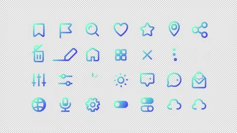 Animated interface gradient ui icons | Stock Video | Pond5