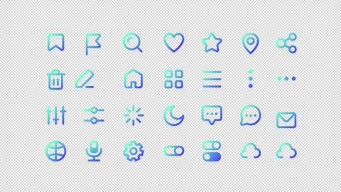 Animated interface gradient ui icons | Stock Video | Pond5