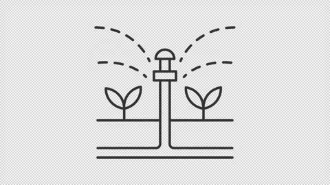 Animated irrigation linear icon | Stock Video | Pond5