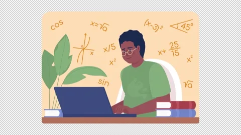 Animated isolated mathematics study | Stock Video | Pond5