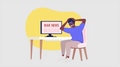 Animated isolated war anxiety | Stock Video | Pond5