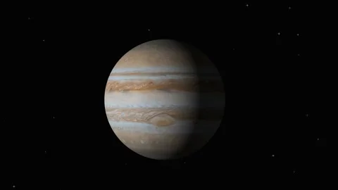 Animated jupiter planet on a dark starry... | Stock Video | Pond5