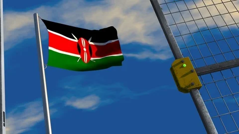 Animated Kenyan flag waving behind closi... | Stock Video | Pond5