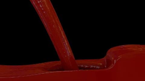 Animated ketchup pouring and splashing r... | Stock Video | Pond5