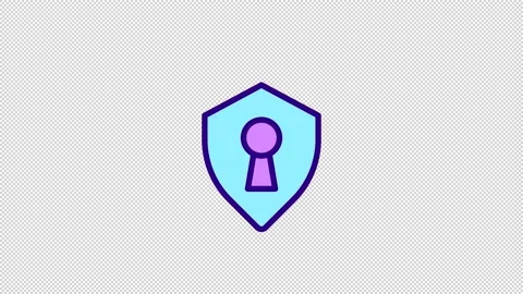 Animated keyhole shield color icon | Stock Video | Pond5