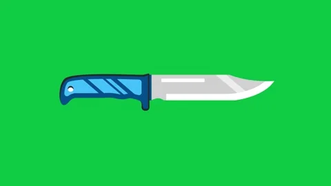 Animated knife on a green screen. | Stock Video | Pond5
