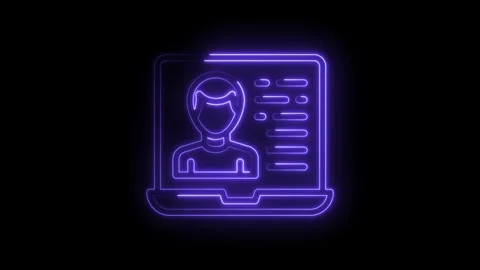 Animated laptop displaying user profile ... | Stock Video | Pond5