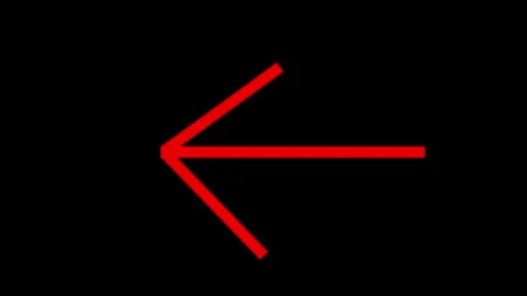 Animated left arrow sign icon on a black... | Stock Video | Pond5