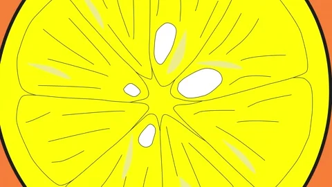 Animated lemon slice isolated on an oran... | Stock Video | Pond5