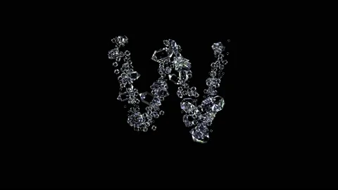 animated letter W - clear brilliants gem... | Stock Video | Pond5