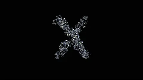 animated letter X - clear diamonds gem s... | Stock Video | Pond5