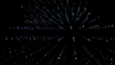 Animated letters flying around in black ... | Stock Video | Pond5