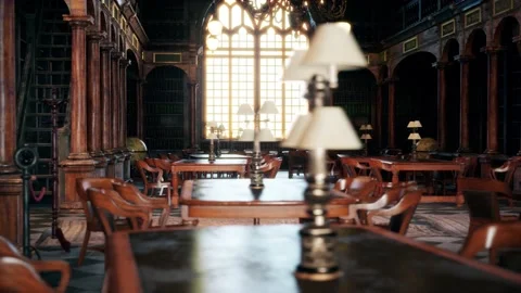 Animated library with old books 3d rende... | Stock Video | Pond5