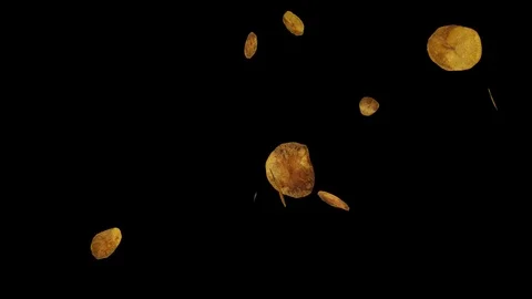 Animated light rain of slices of potato ... | Stock Video | Pond5