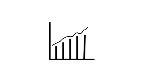 Animated line graph showing upward trend... | Stock Video | Pond5