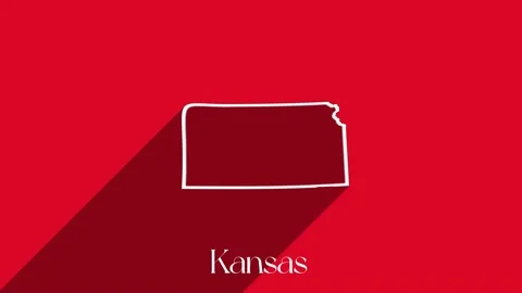 Animated line map showing the state of K... | Stock Video | Pond5