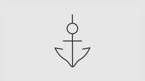 Animated linear anchor icon | Stock Video | Pond5