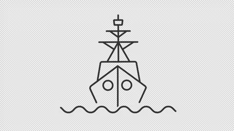 Animated linear naval fleet in ocean ico... | Stock Video | Pond5