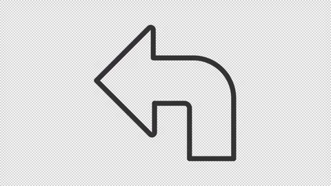 Animated linear sharp left turn arrow ic... | Stock Video | Pond5