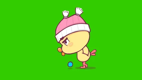 Animated Little Chicken Kicking a Ball o... | Stock Video | Pond5