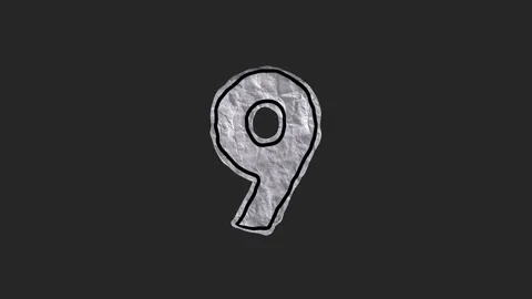 Animated loop of the number nine hand-dr... | Stock Video | Pond5