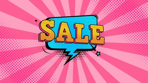 Animated looped sale poster in pop art s... | Stock Video | Pond5