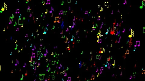 Animated a lot of colorful music notes. ... | Stock Video | Pond5