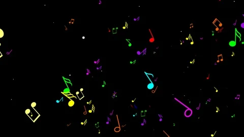 Animated a lot of colorful music notes. ... | Stock Video | Pond5