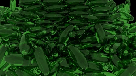Animated a lot of green gel pills fallin... | Stock Video | Pond5