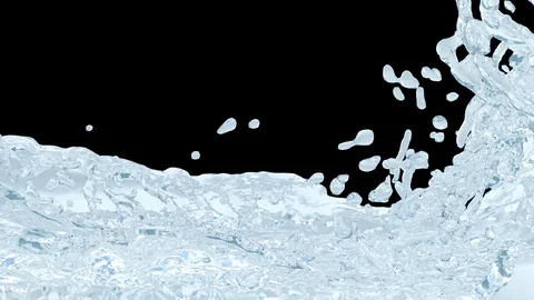 Animated a lot of water pouring filling ... | Stock Video | Pond5