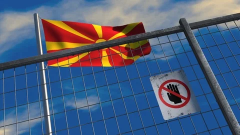 Animated Macedonian flag waving behind b... | Stock Video | Pond5