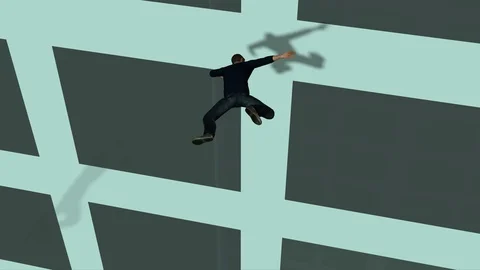 Animated Man Falling From Skyscraper: G... | Stock Video | Pond5