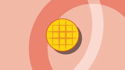 Animated Mango fruit symbol on an orange... | Stock Video | Pond5