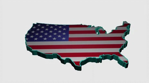 Animated map of America(Transparent BG U... | Stock Video | Pond5