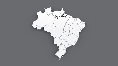 Animated map of Brazil, white map on gra... | Stock Video | Pond5