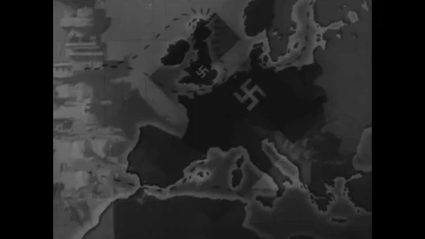 Animated map depicts German plan for inv... | Stock Video | Pond5