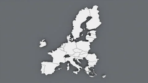 Animated map of the European Union, whit... | Stock Video | Pond5