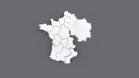 Animated map of France, white map on gra... | Stock Video | Pond5