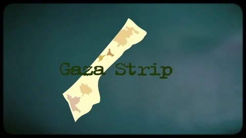 Animated map of the Gaza Strip with citi... | Stock Video | Pond5