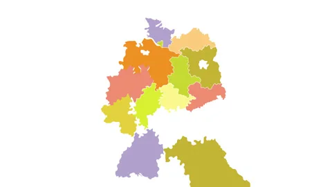 Animated map of Germany showing administ... | Stock Video | Pond5