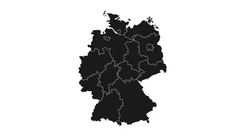 Animated map of Germany showing administ... | Stock Video | Pond5