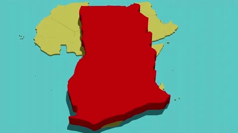Animated Map of Ghana (Africa) | Stock Video | Pond5