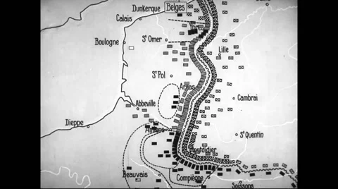 Animated map showing German offensive mo... | Stock Video | Pond5