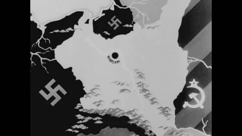 Animated map showing German tactics for ... | Stock Video | Pond5