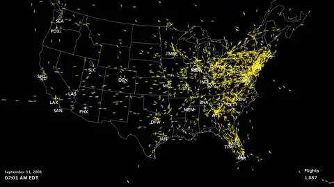 Animated map shows air traffic across th... | Stock Video | Pond5