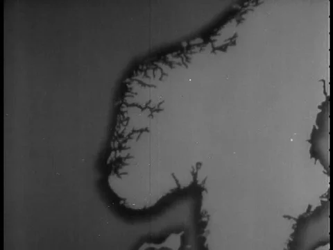 An animated map shows an arrow pointed a... | Stock Video | Pond5