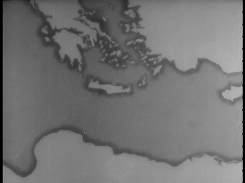 An animated map shows a body of water, s... | Stock Video | Pond5