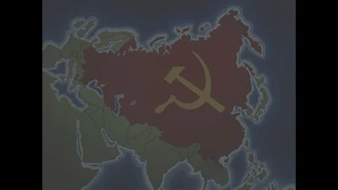 Animated map shows location of communist... | Stock Video | Pond5