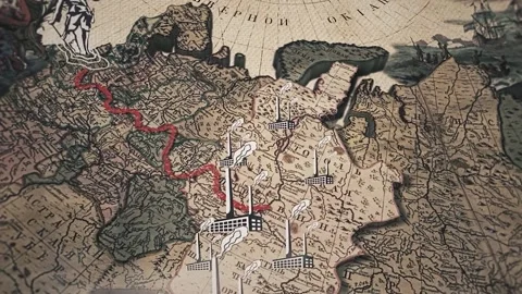 An animated map shows the locations of s... | Stock Video | Pond5